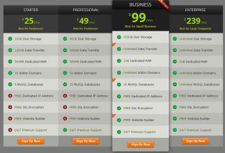Best HTML CSS3 Responsive Pricing Table Templates | Code Geekz