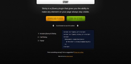 jQuery Plugins for Creating Sticky Elements | Code Geekz